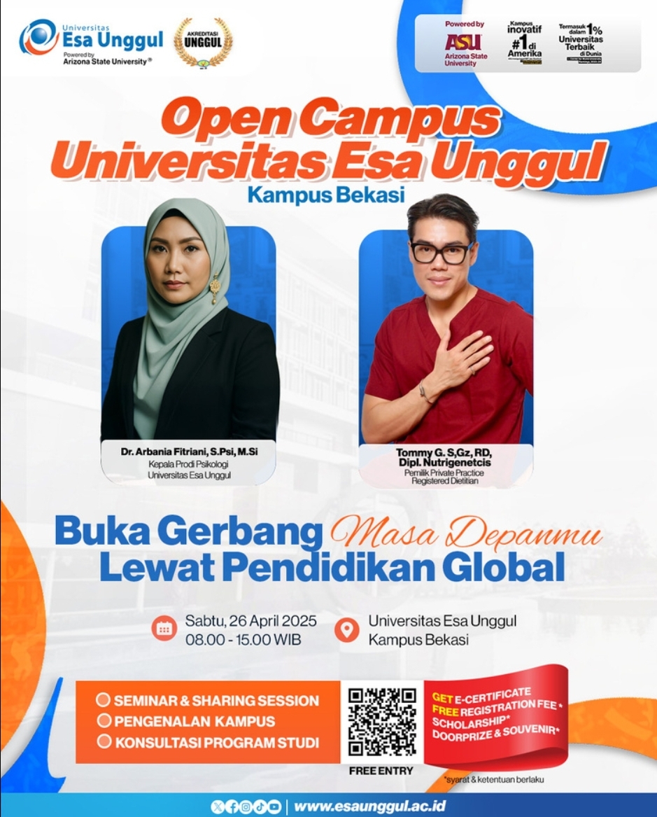 Universitas Esa Unggul Gelar OPEN CAMPUS Serentak di Tiga Kampus pada 26 April 2025